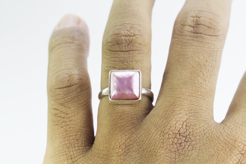 Ping Mabe Pearl Ring Set in 925 Sterling Silver Square Pearl - Etsy