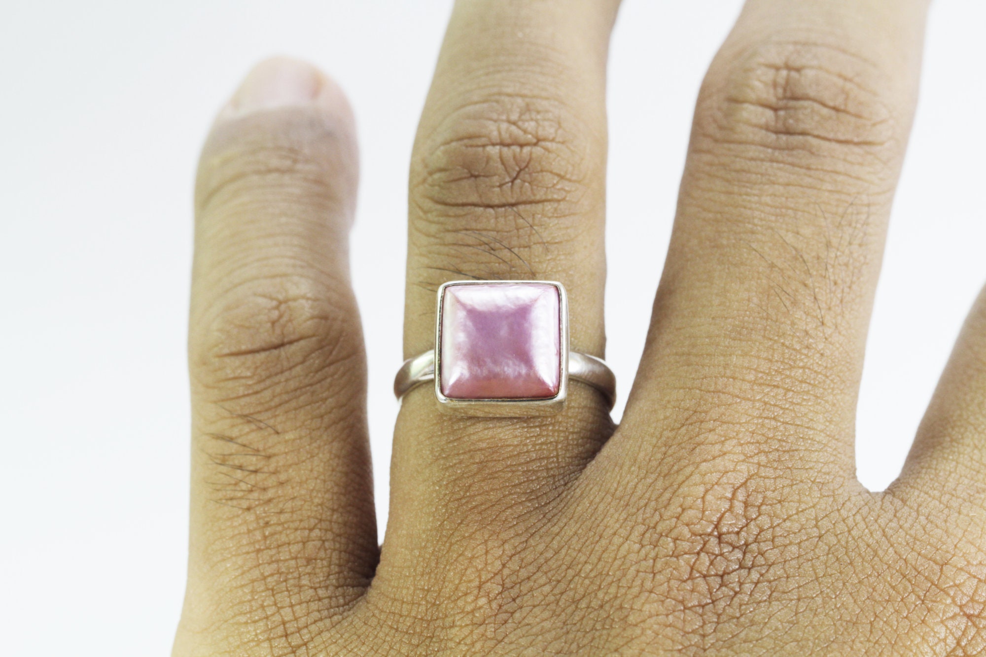 Ping Mabe Pearl Ring Set in 925 Sterling Silver Square Pearl - Etsy