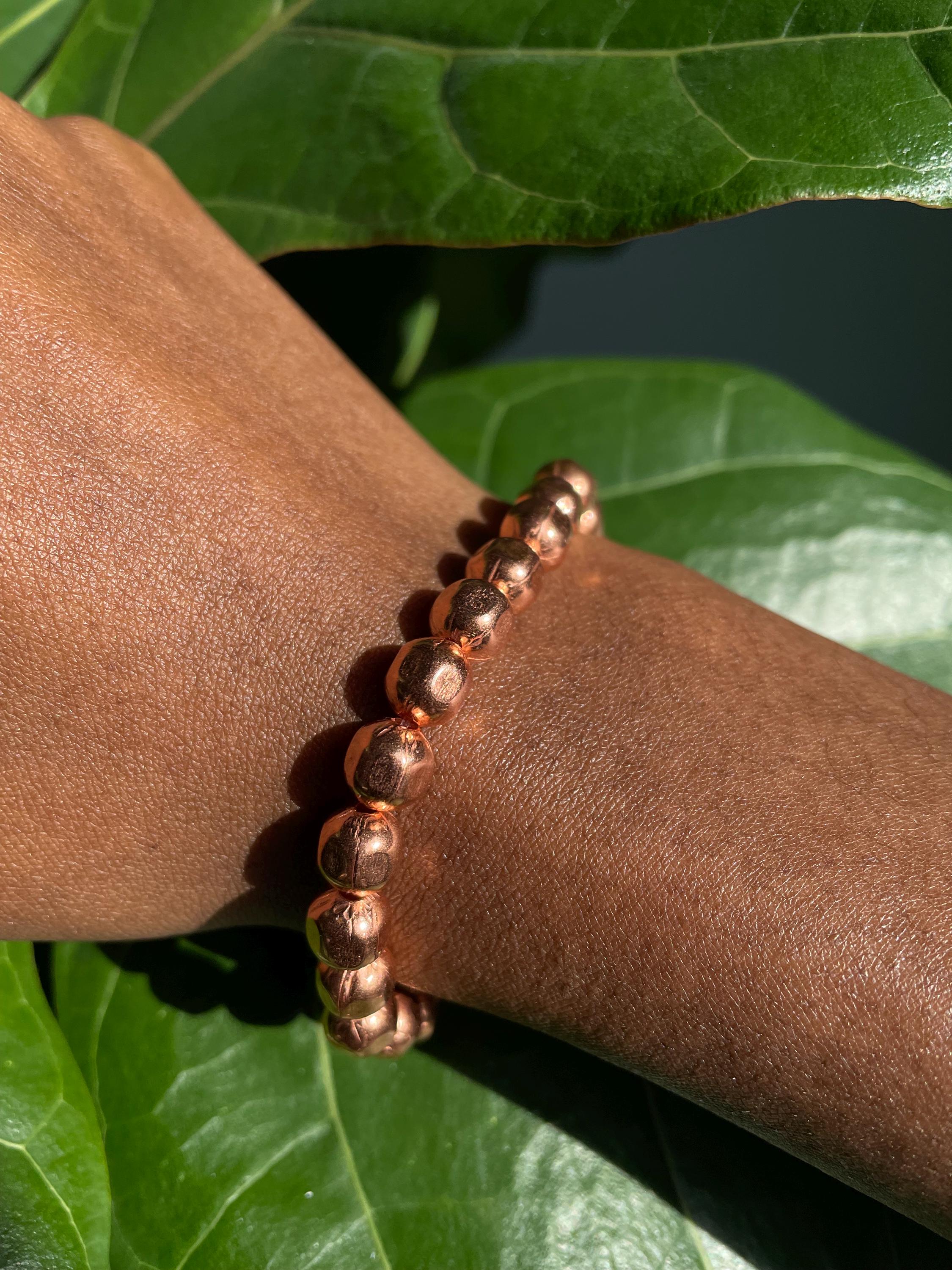 Handmade Copper Beaded Stretch Bracelet | Grounding Jewelry - Etsy