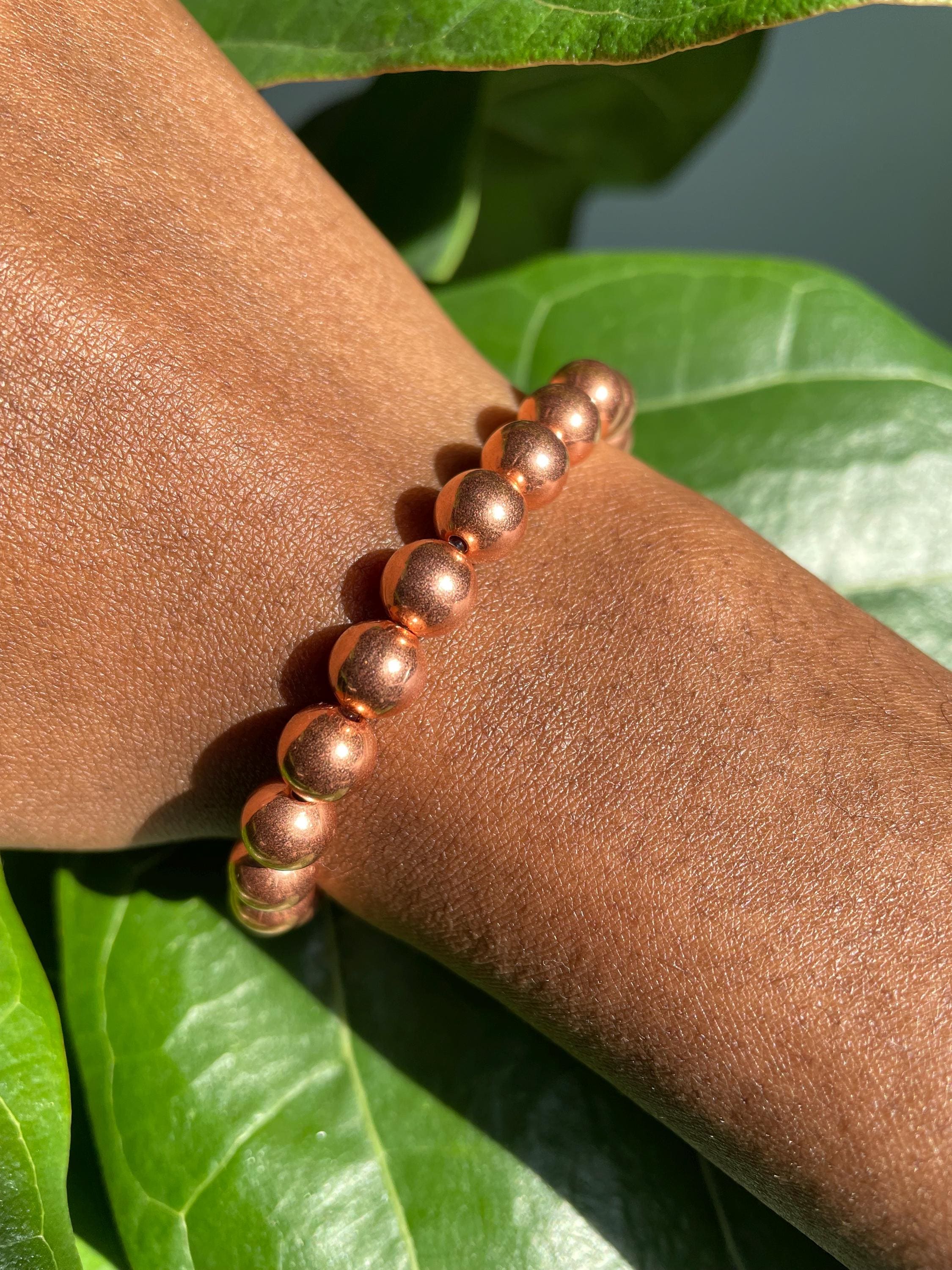 Handmade Copper Beaded Stretch Bracelet | Grounding Jewelry - Etsy
