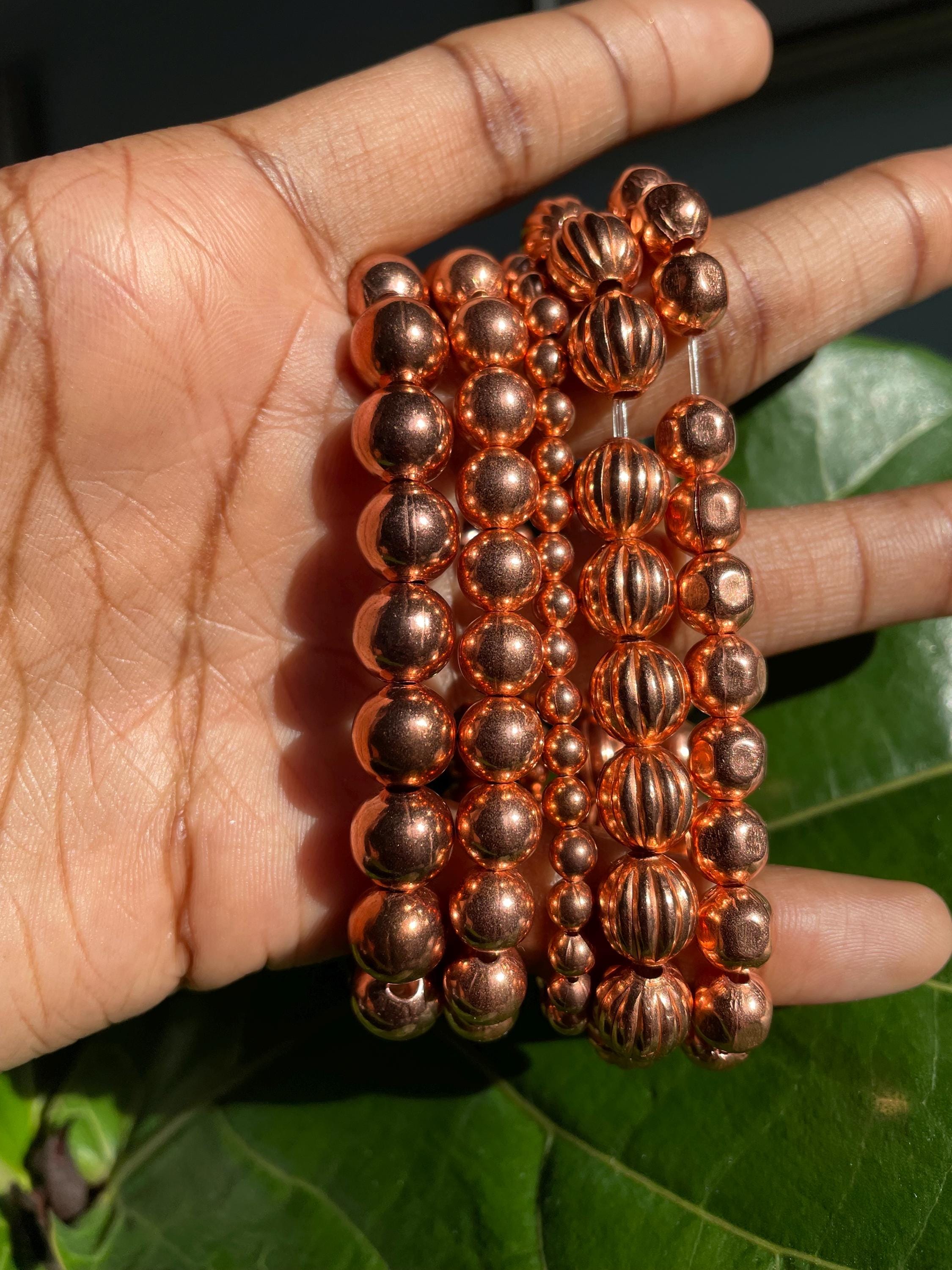 Handmade Copper Beaded Stretch Bracelet | Grounding Jewelry - Etsy