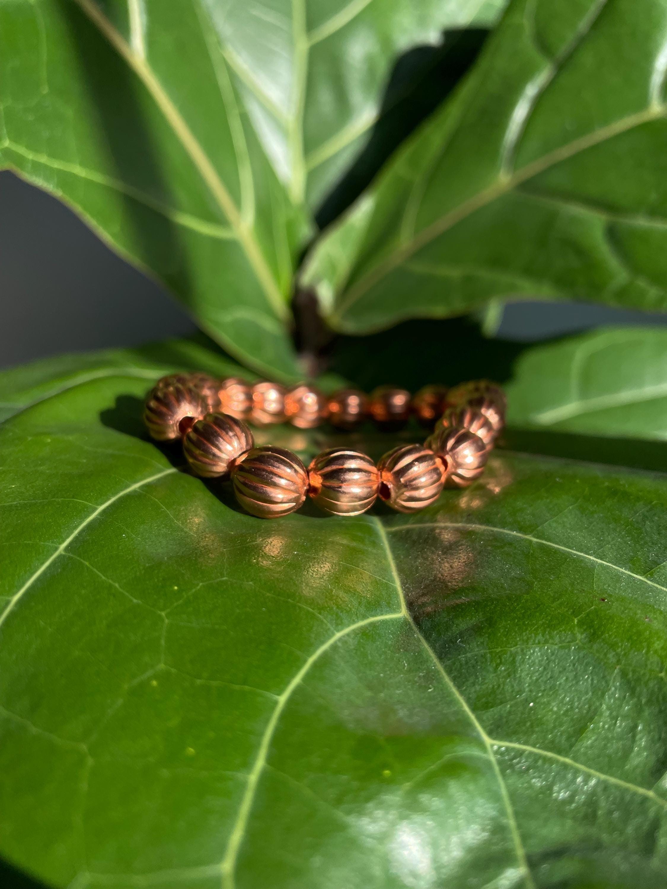 Handmade Copper Beaded Stretch Bracelet | Grounding Jewelry - Etsy