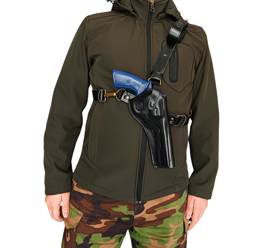 Genuine Leather Comfortable Chest-style Cross Draw Carry Holster With ...