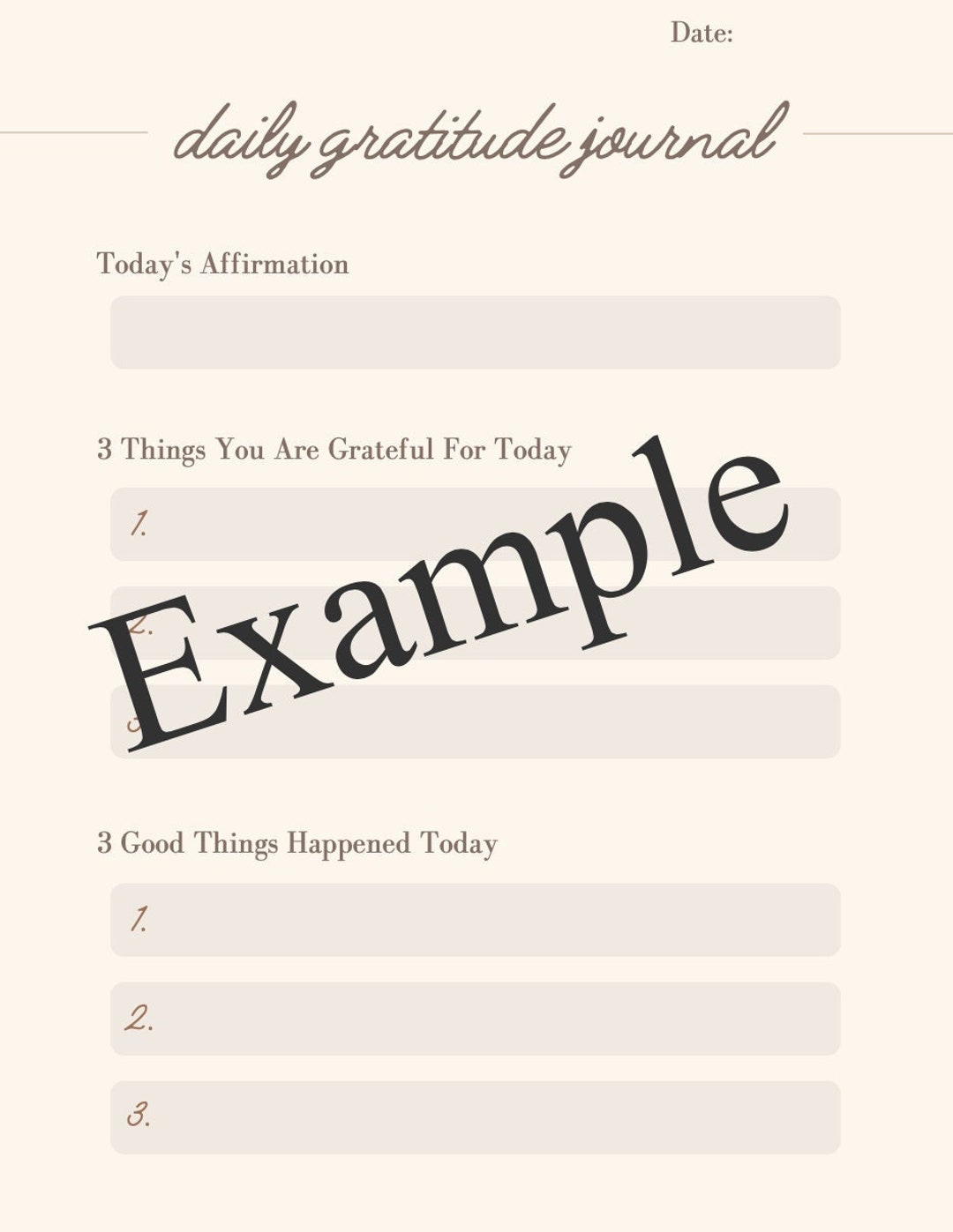 Daily Gratitude Journal Printable - Etsy