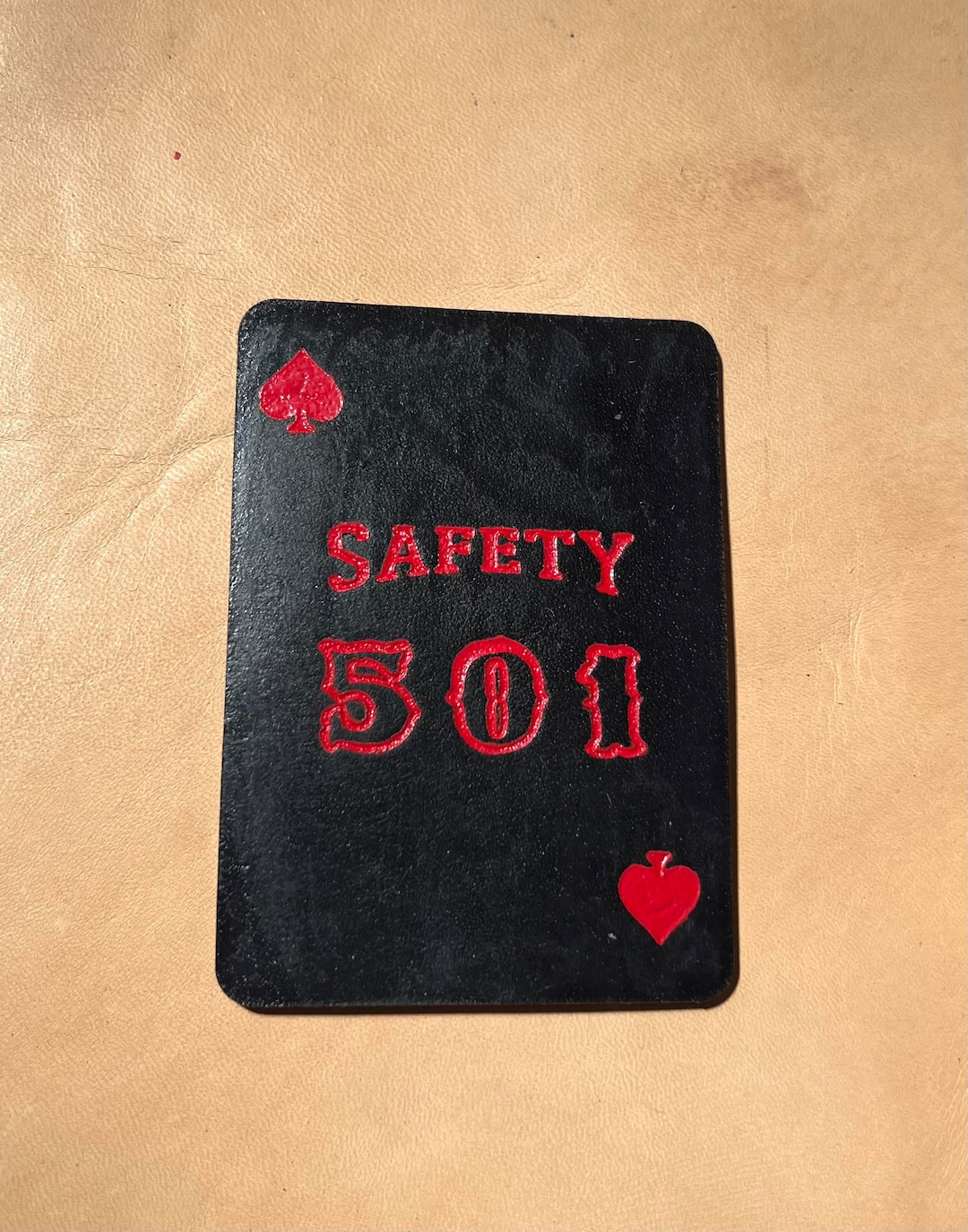 Custom Leather Firefighter Playing Card, Veg Tan Leather - Etsy