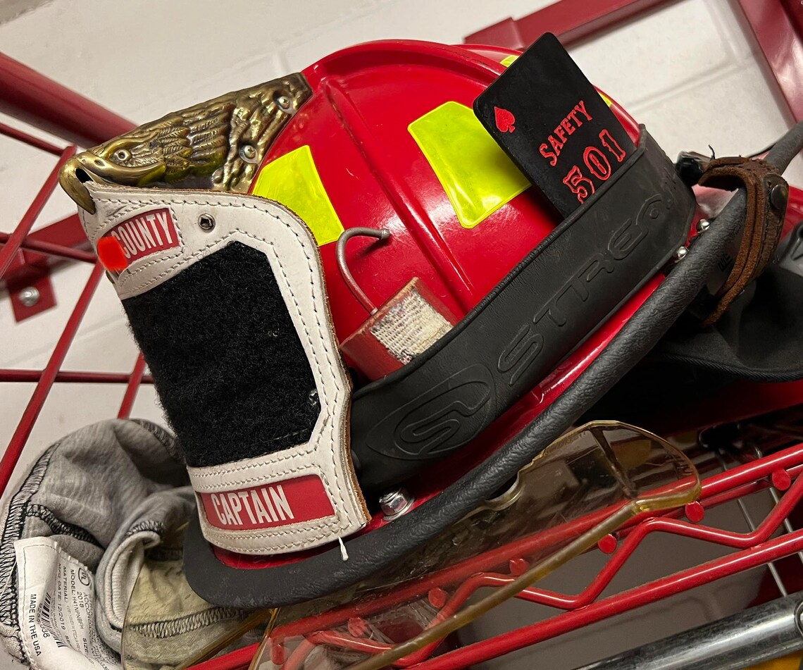 Custom Leather Firefighter Playing Card, Veg Tan Leather - Etsy