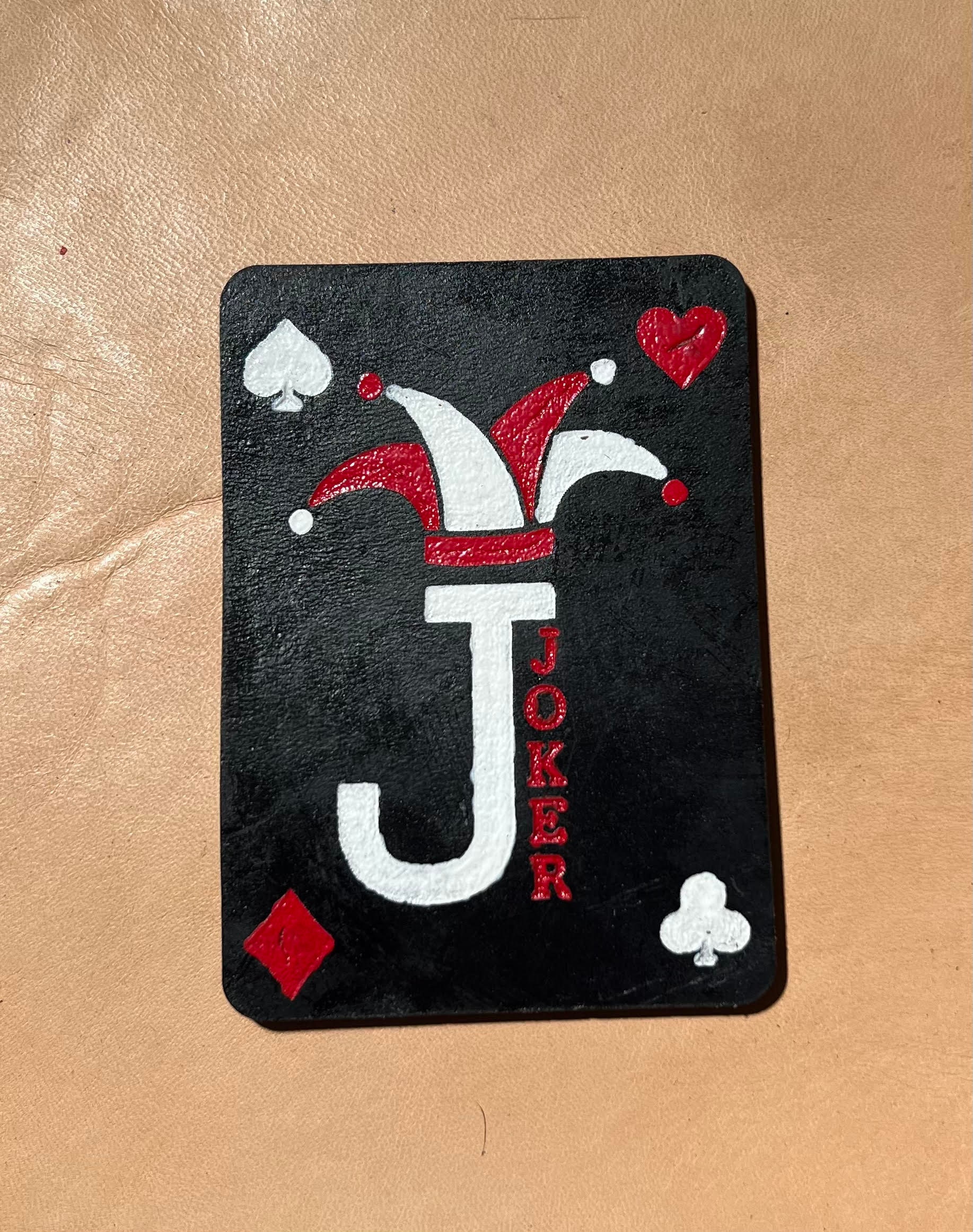 Custom Leather Firefighter Playing Card, Veg Tan Leather - Etsy