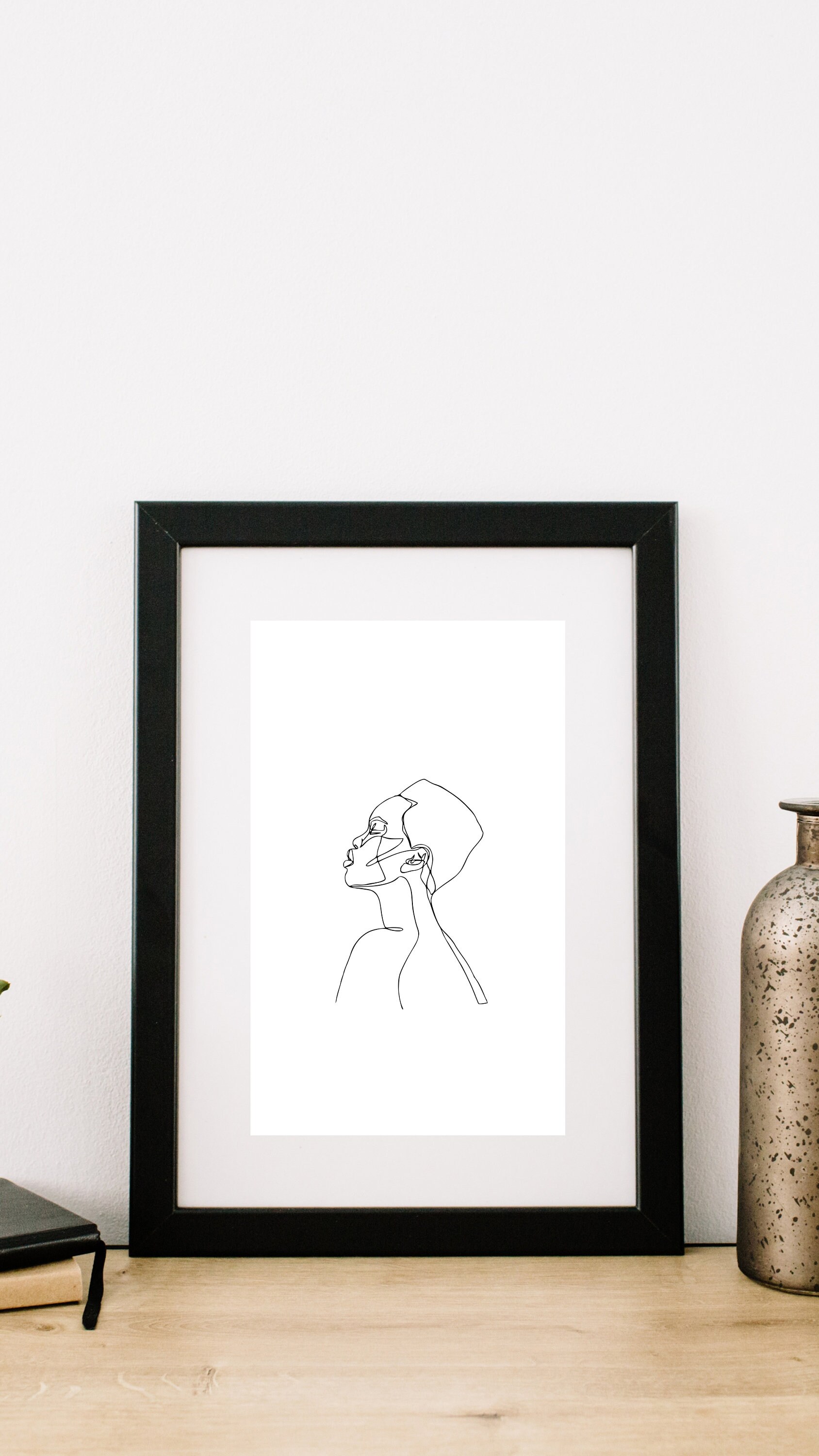 Black Woman Line Art Print, Minimalist Portrait (digital Download) - Etsy