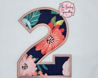 Floral Birthday Number Applique - Etsy