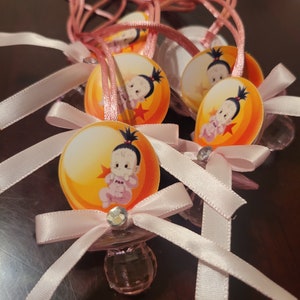 Girl Baby Dragon Hero Baby Shower Pacifier Guest Favor Necklaces, Hero ...