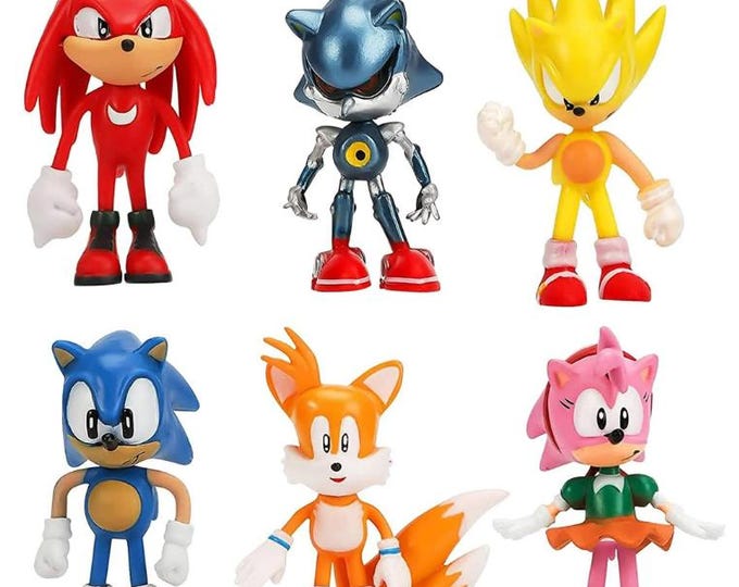 Sonic the Hedgehog 2 Cake Toppers Figures, Sonic, Tails, Knuckles ...