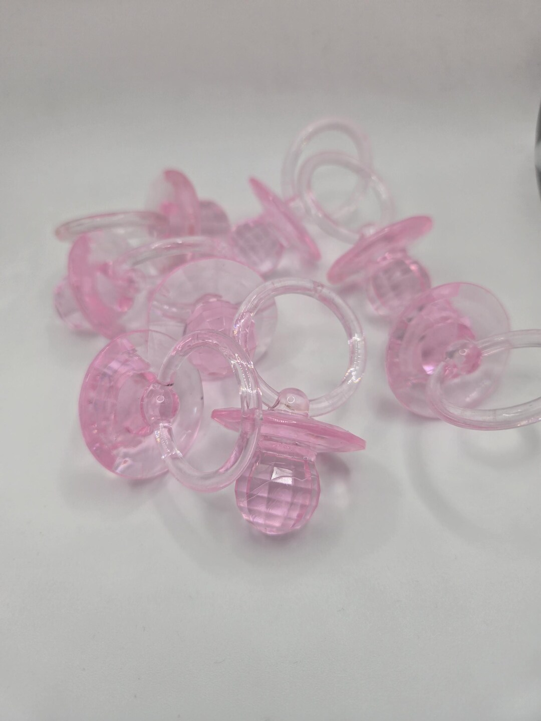 Pink Faceted Pacifiers: Baby Shower Game Favors, Craft Supply - Etsy