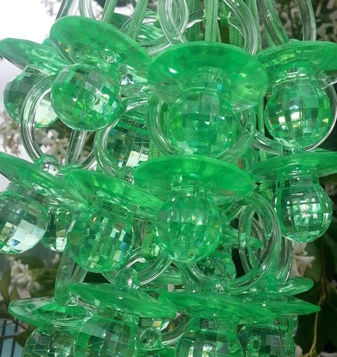 24 Pcs Baby Shower Lime Green Pacifiers Diamond Shape Cut - Etsy