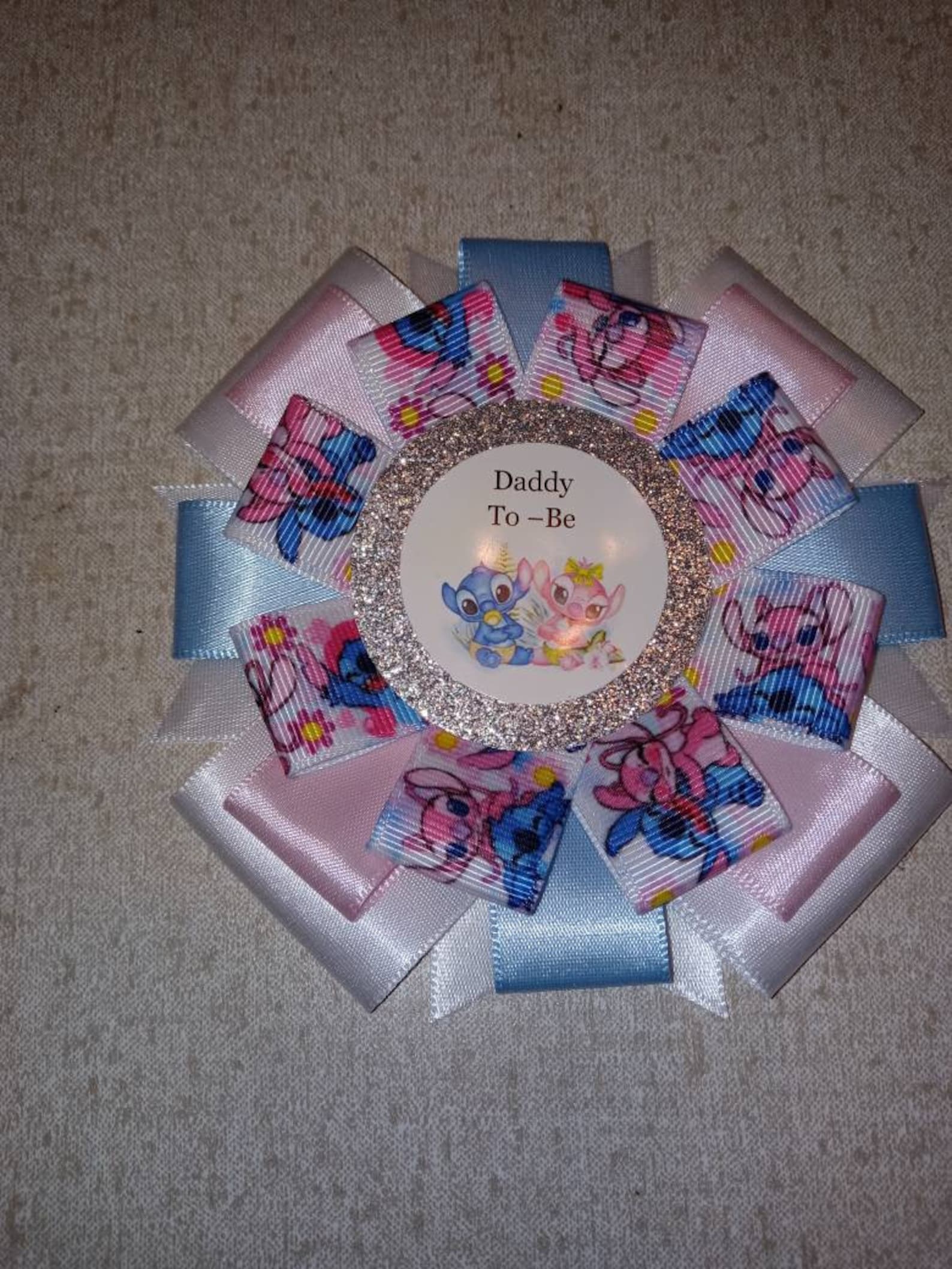 Stitch and Angel Gender Reveal Mommy and Daddy Corsages, Gender Reveal ...