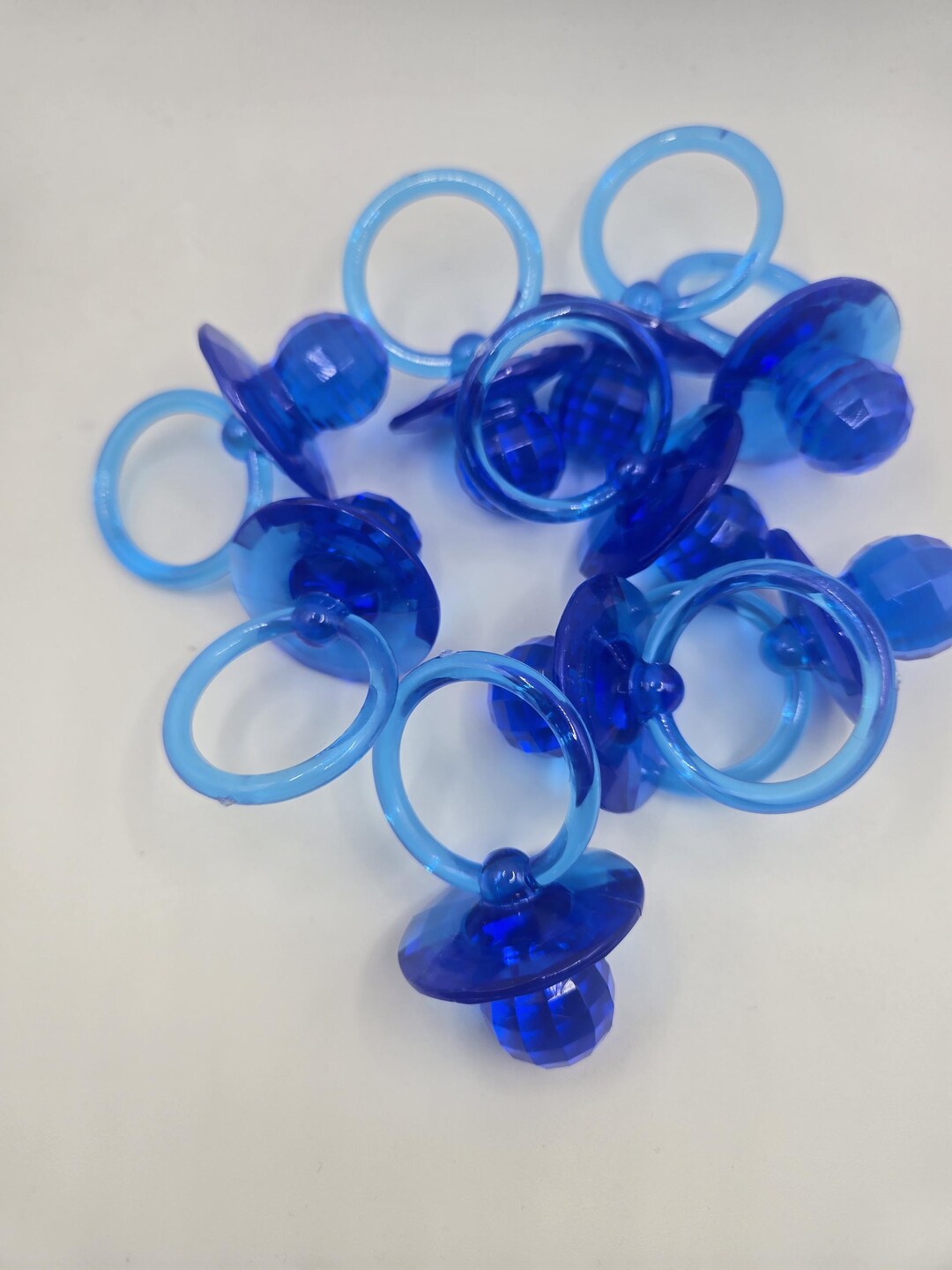 Baby Shower Royal Blue Pacifiers - Diamond Shape Cut Plastic Baby ...