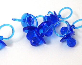 24 Pcs Baby Shower Brown Pacifiers Diamond Shape Cut Plastic Baby ...