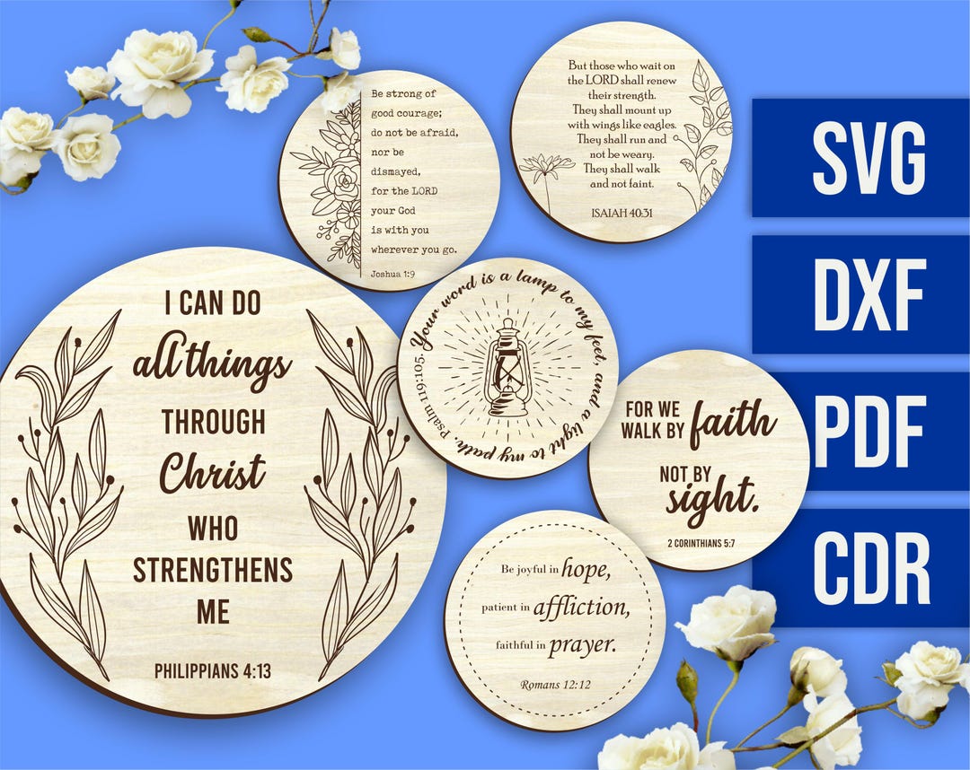 Christian Coaster SVG Bundle – Bible Verse Coasters – Laser Cut Decor ...
