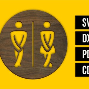 Laser Cut File - Bathroom / Toilet Signs Set 2 - Etsy
