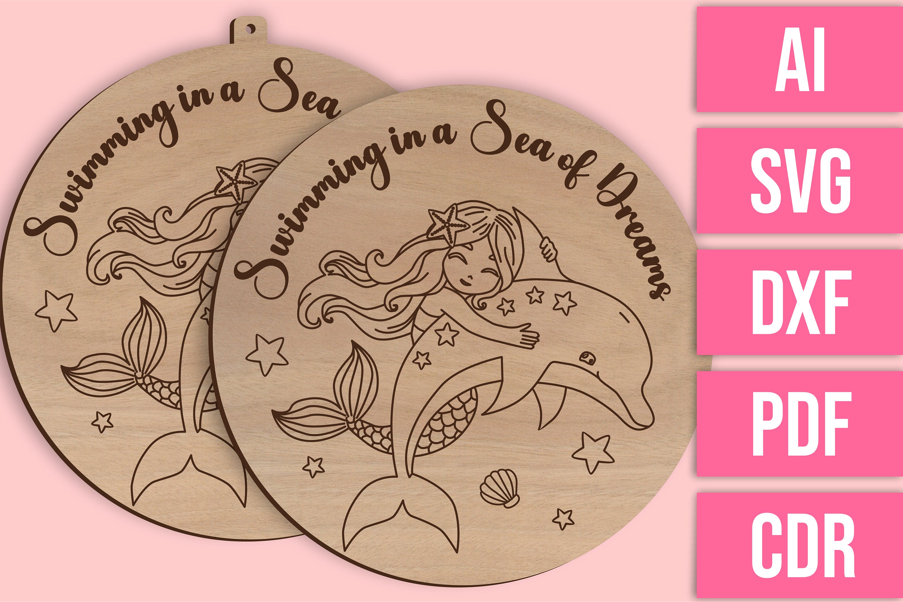 Laser Cut Digital File - Mermaid Wall Art Bundle of 3 - Etsy