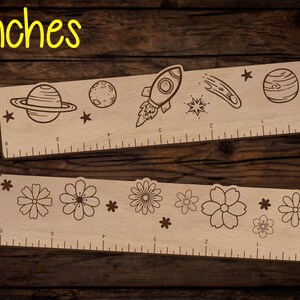 Laser Cut Digital File - Set of 4 Kids' Rulers Imperial 12 & 6 Inches ...