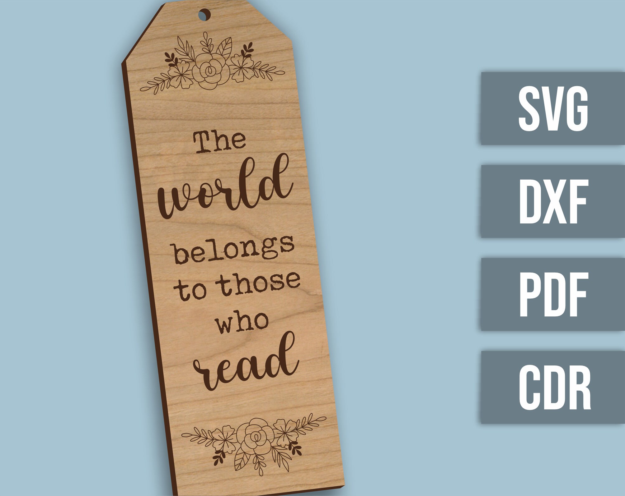 Laser Cut File Set of 4 Floral Bookmarks 2 - Etsy