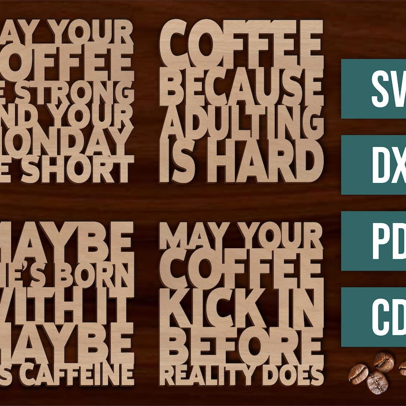 Funny Wooden Coaster Set - Etsy UK