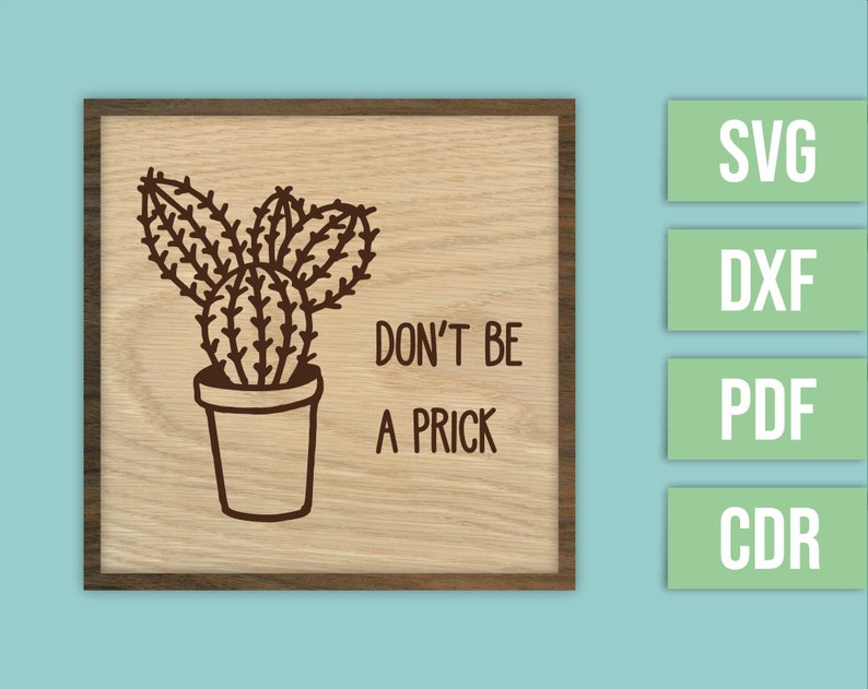Laser Cut File - Set of 4 Cactus Artworks, 3mm and 6mm Display Stand ...
