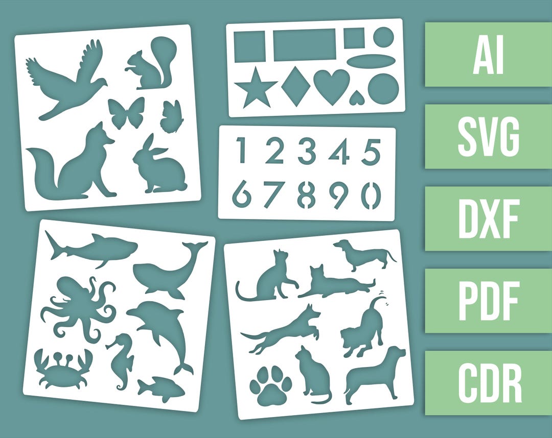 Laser Cut Digital File - Set of Kids' Stencils - Etsy