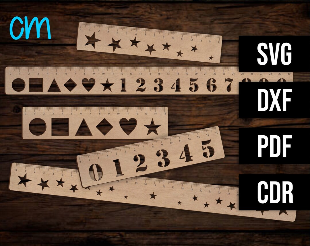 Laser Cut Digital File - Set of 5 Shape Rulers Metric 30 and 15cm - Etsy
