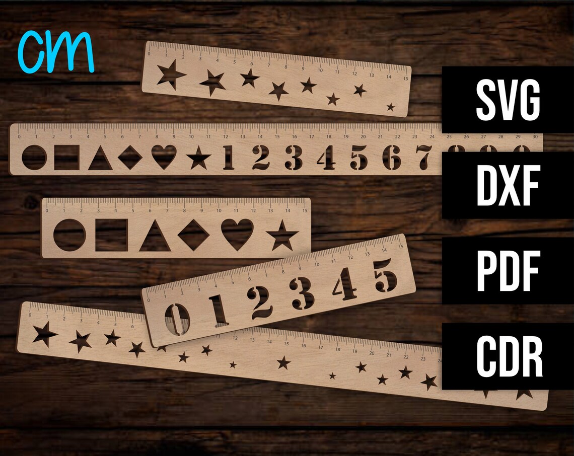 Laser Cut Digital File - Set of 5 Shape Rulers Metric 30 and 15cm - Etsy