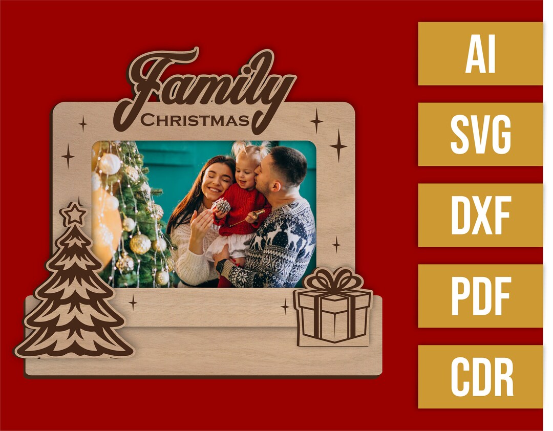 3mm Laser Cut File - Family Christmas Frame - Etsy