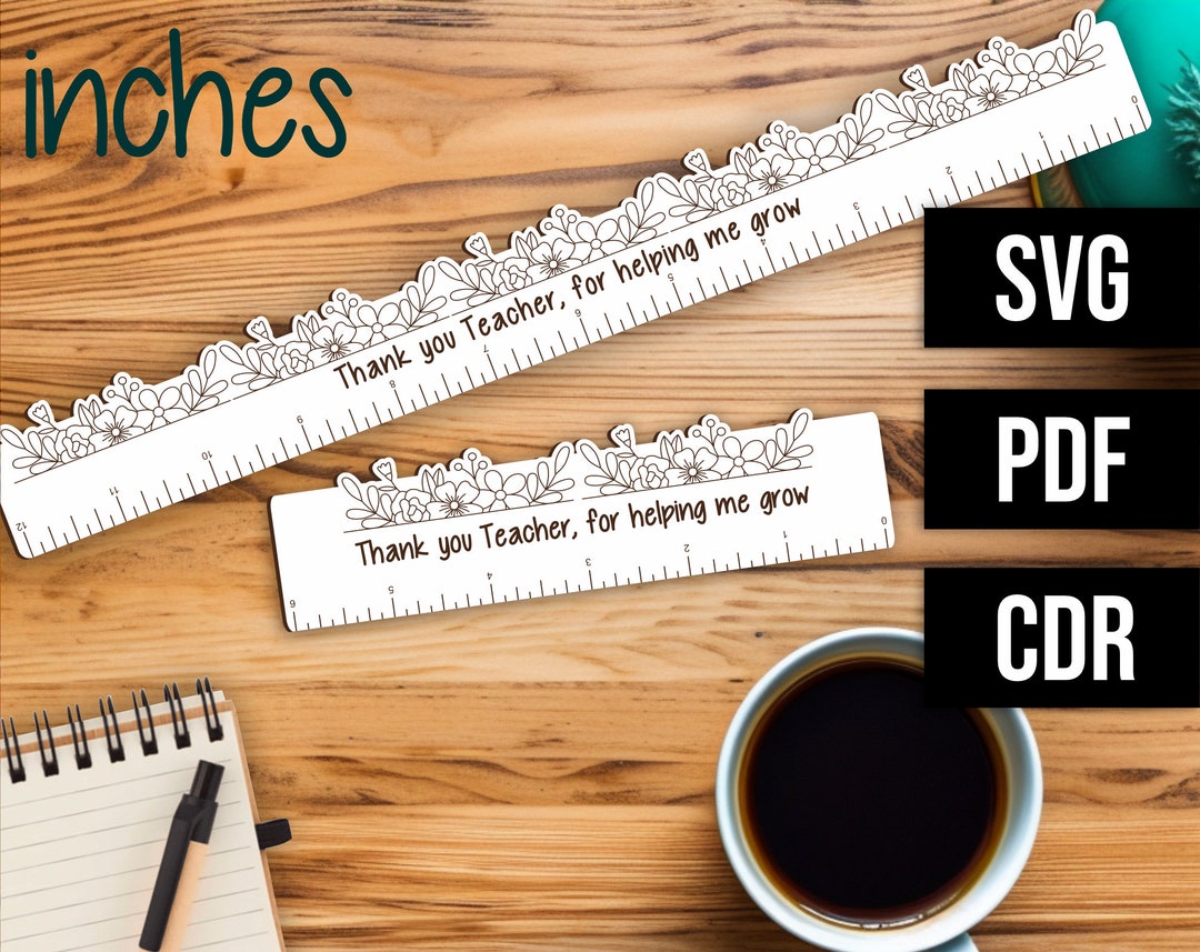 Laser Cut Digital File - Teachers' Ruler Imperial 12 & 6 Inch - Etsy
