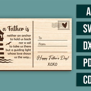 Laser Cut Digital File - 4 Father's Day Postcards - Set 1 - Etsy