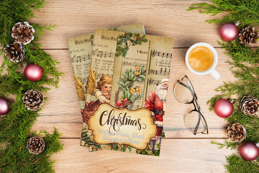Vintage Christmas Sheet Music Scrapbook Paper - Etsy