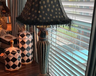 Black and White Check Lamp - Etsy