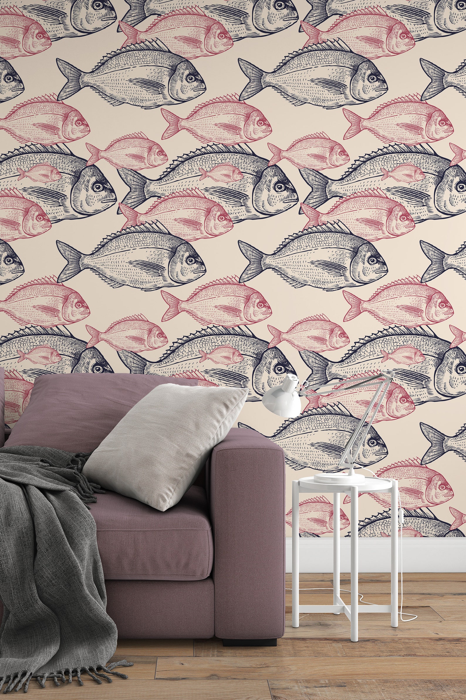Sea Fish Peel & Stick Marine Wallpaper Removable Self - Etsy