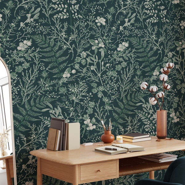Renter Friendly Botanical Wallpaper - Etsy