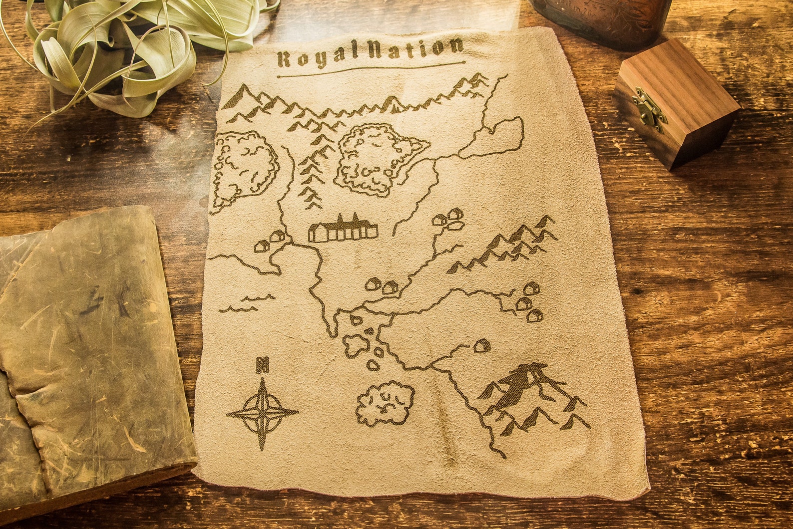 Custom Pirate Treasure Map, Pirate Party, Handmade Leather, Genuine ...