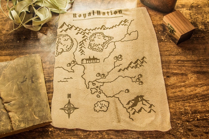 Custom Pirate Treasure Map, Pirate Party, Handmade Leather, Genuine ...