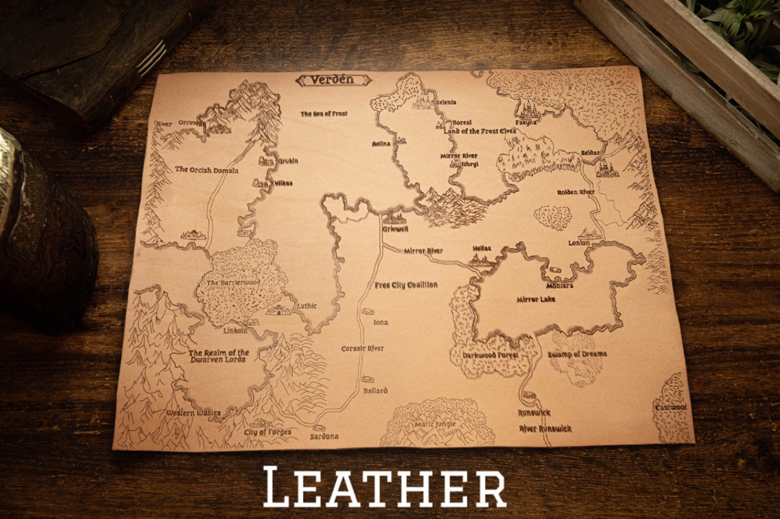 Custom Pirate Treasure Map, Pirate Party, Handmade Leather, Genuine ...