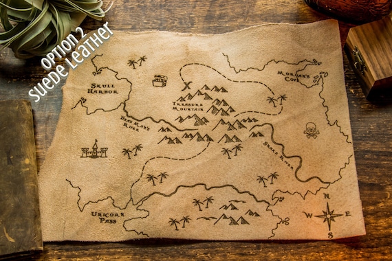 Custom Pirate Treasure Map Pirate Party Handmade Leather - Etsy