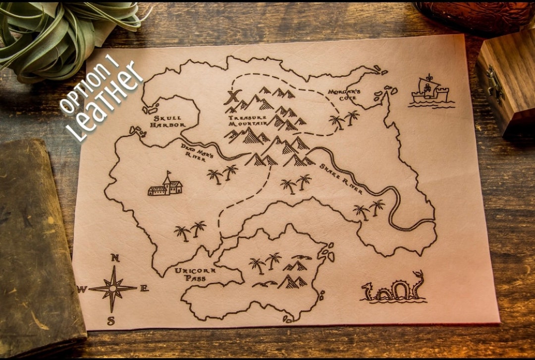 Treasure Map Genuine Leather Cosplay Maps Display Maps - Etsy