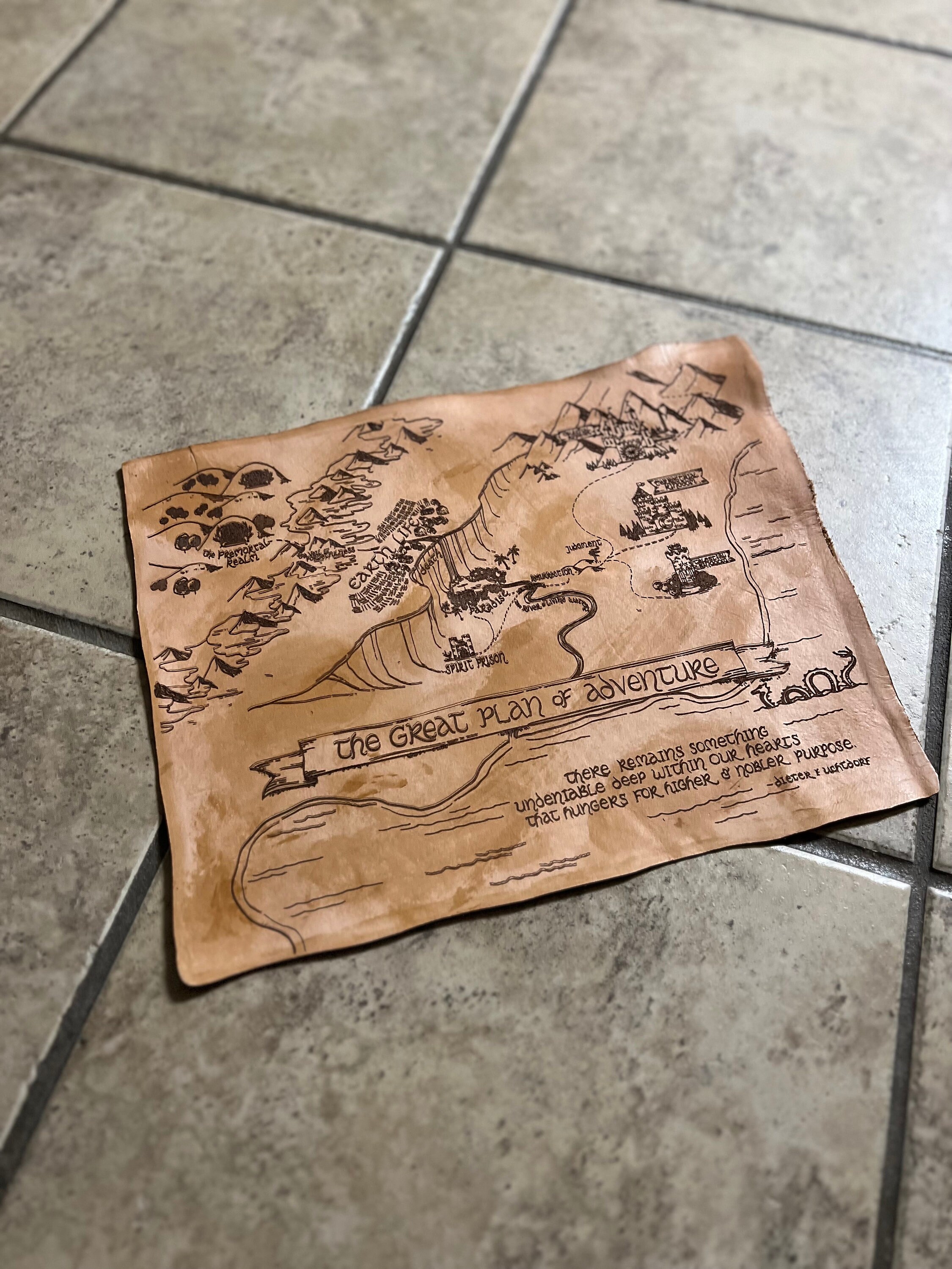 Custom Pirate Treasure Map, Pirate Party, Handmade Leather, Genuine ...