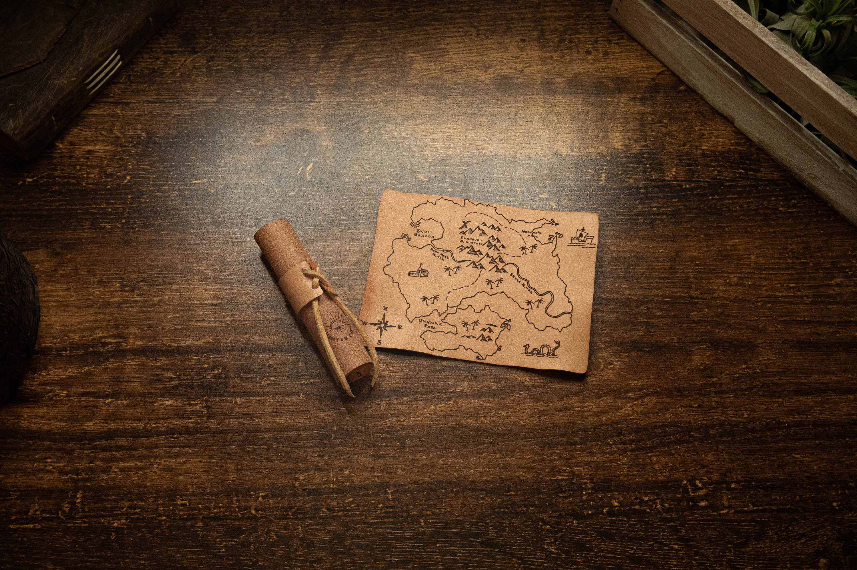 Mini Treasure Map, Genuine Leather, Cosplay Maps, Display Maps, Pirate ...