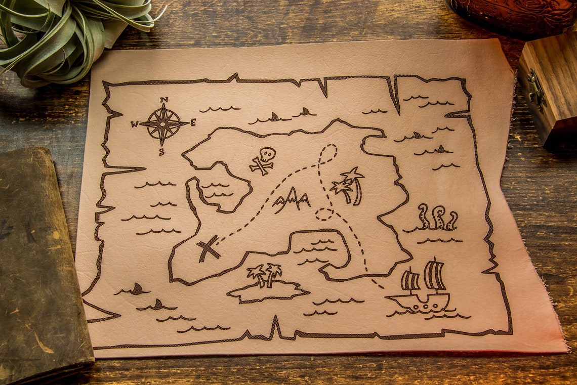 Treasure Map Genuine Leather Cosplay Maps Display Maps - Etsy