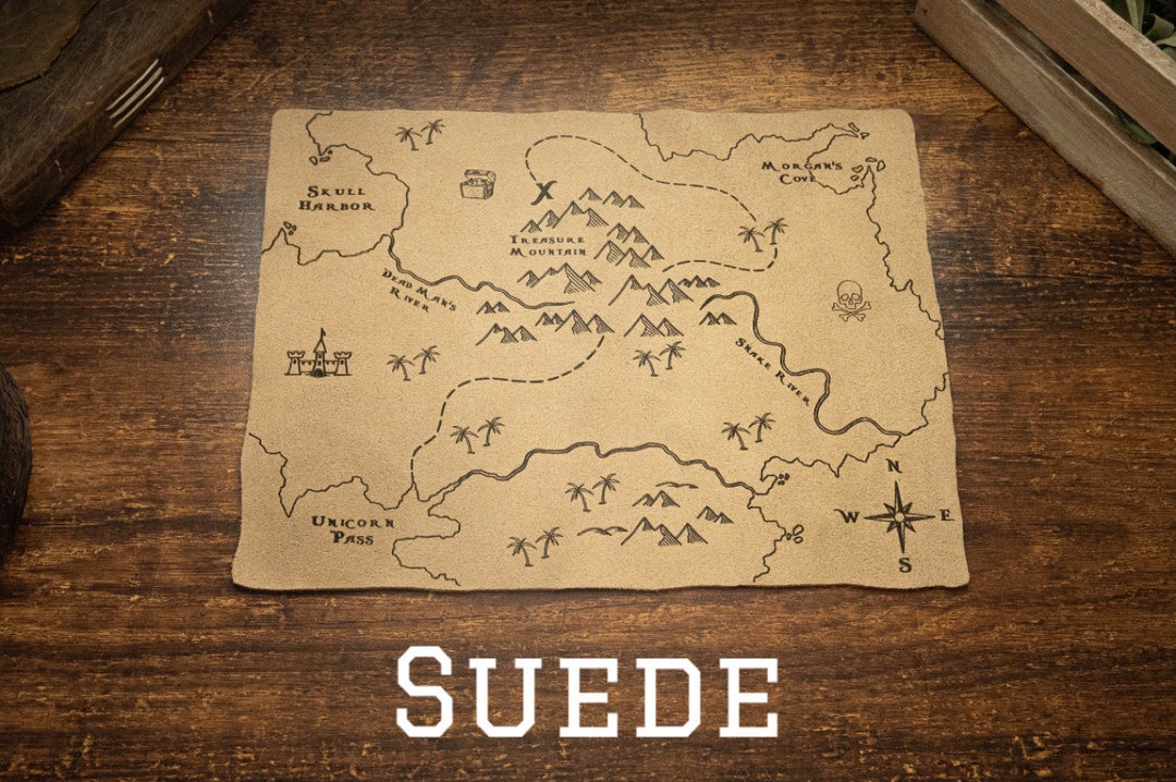 Pirate Treasure Map, Pirate Party, Handmade Leather, Genuine Leather ...