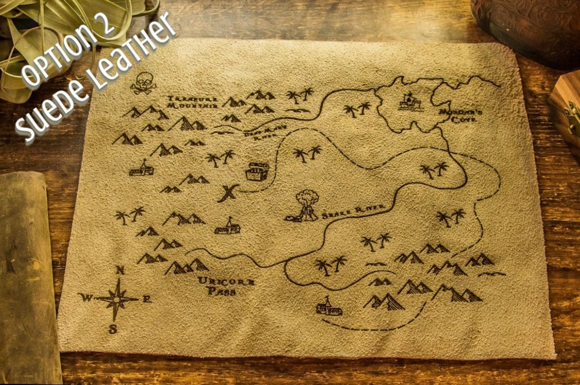 Treasure Map Genuine Leather Cosplay Maps Display Maps - Etsy