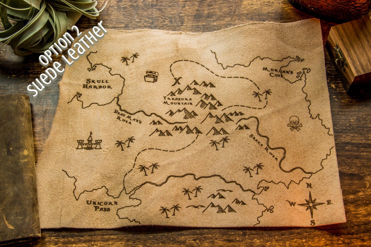 Treasure Map Genuine Leather Cosplay Maps Display Maps | Etsy