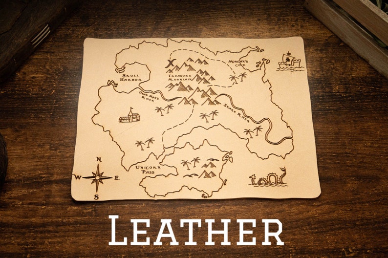 Treasure Map , Genuine Leather, Cosplay Maps, Display Maps, Pirate Map ...