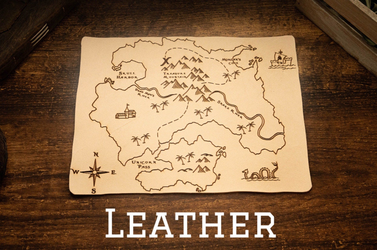 Treasure Map , Genuine Leather, Cosplay Maps, Display Maps, Pirate Map ...